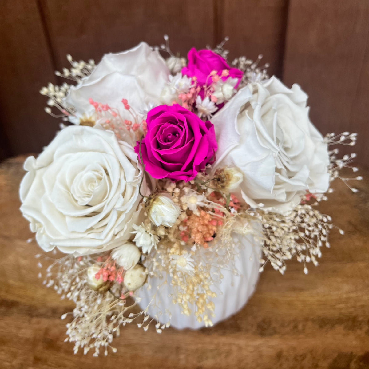 Petit Pink Rose Preserved Arrangement – The Flower Girls Miami